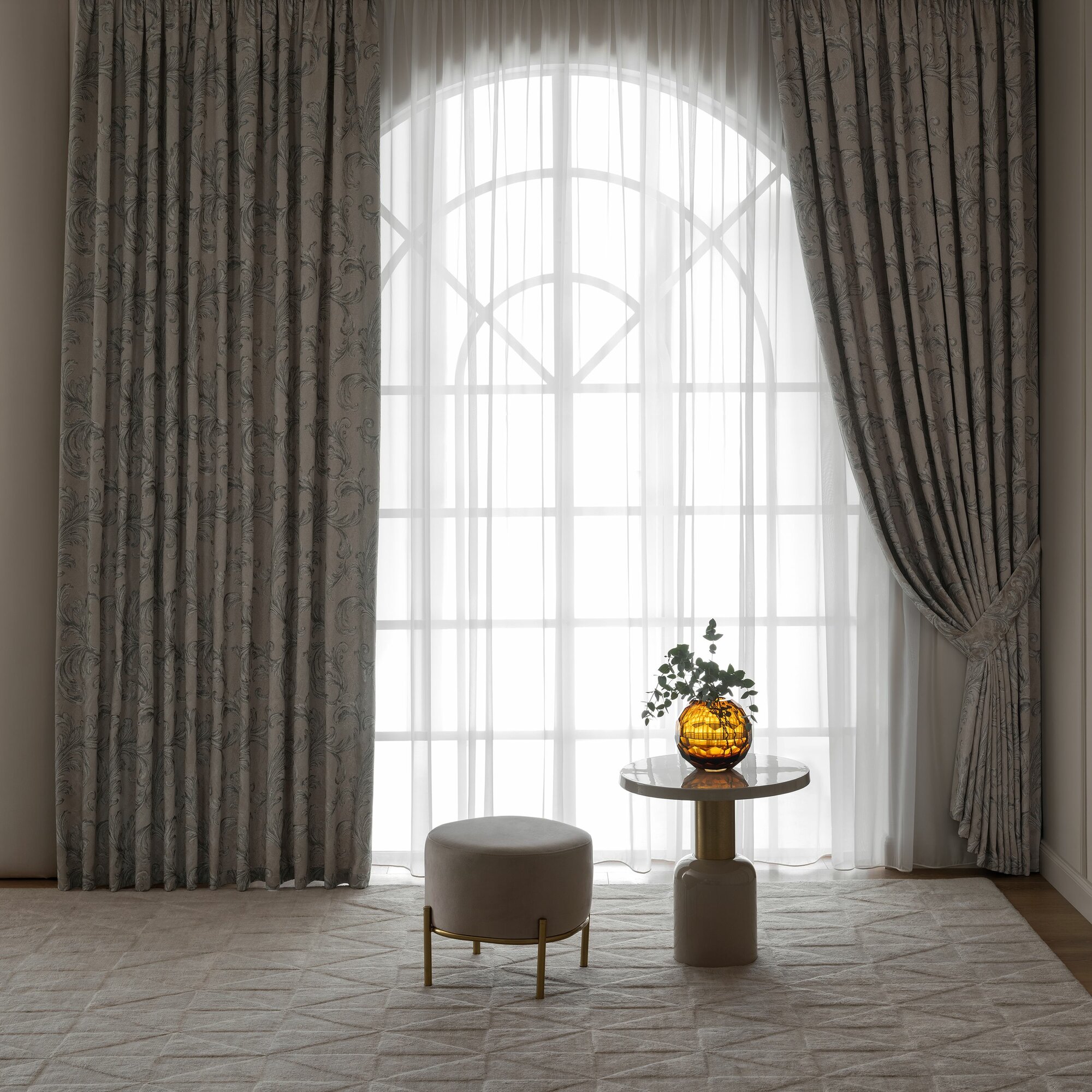 Togas Шторы для комнаты комплект с подхватами "Орелья" жаккард, 275 высота на 260 ширина, 4 предмета