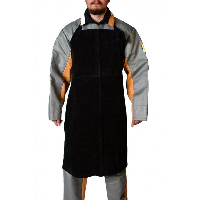 Фартук защитный КНР спилковый, цвет черный, универсальный, унисекс, цвет черный (фартку спилк черн)