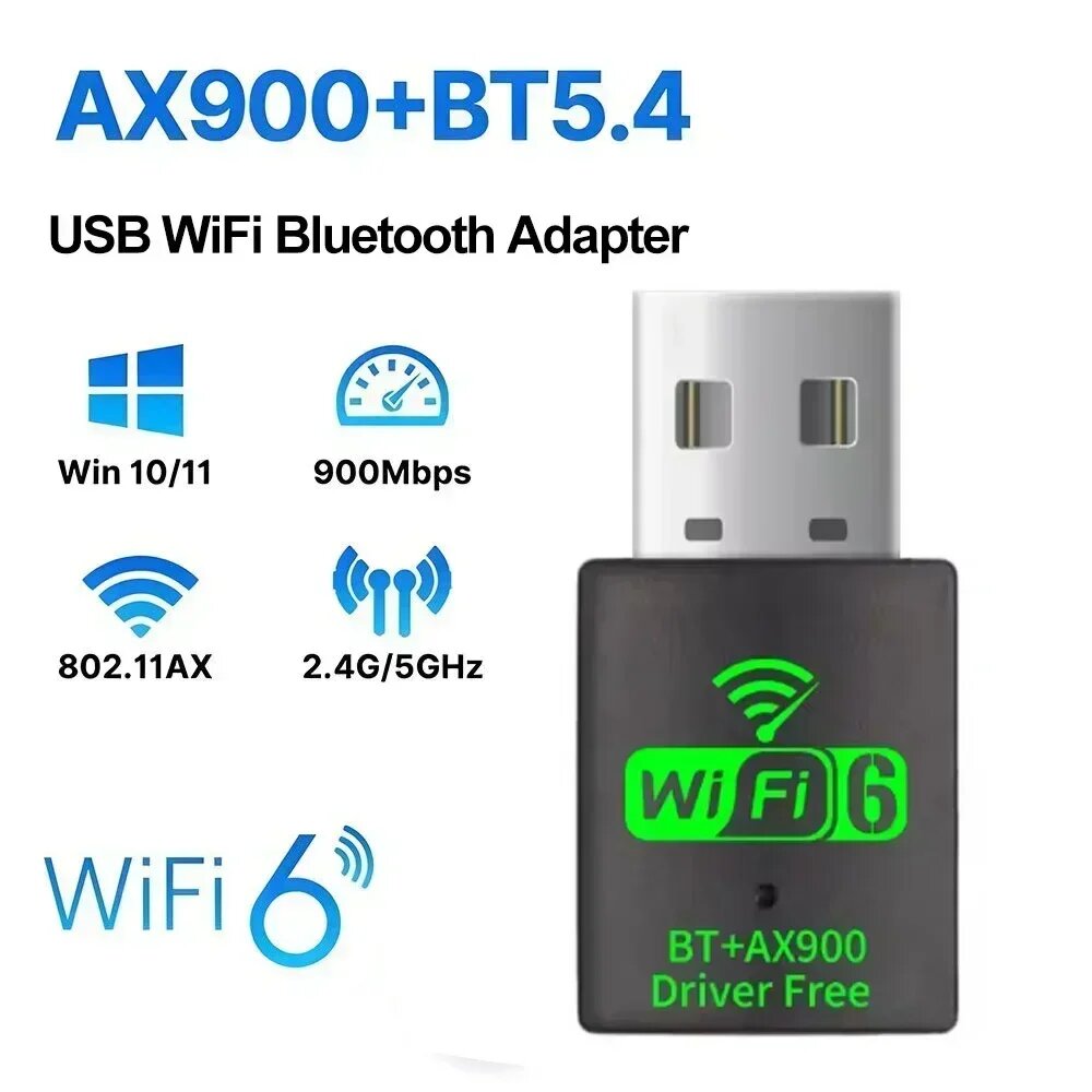 ICANING USB Wi-Fi 6 адаптер 2,4ГГц/5ГГц