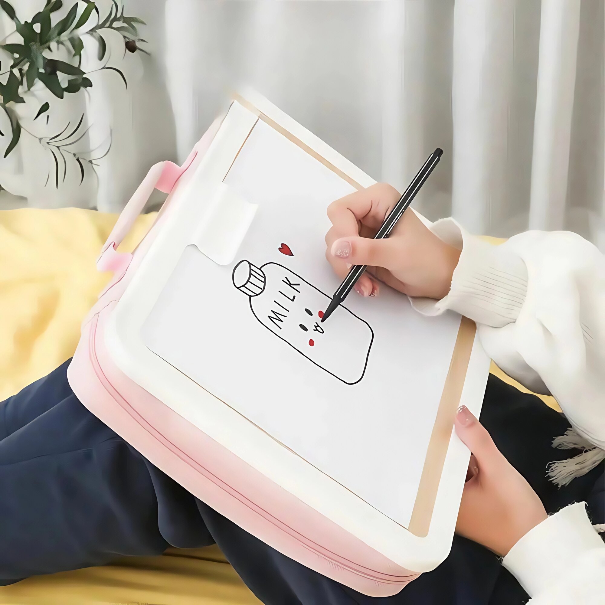 Сумка-планшет "Творческая", для рисования, розовый, 35x4.5x26см