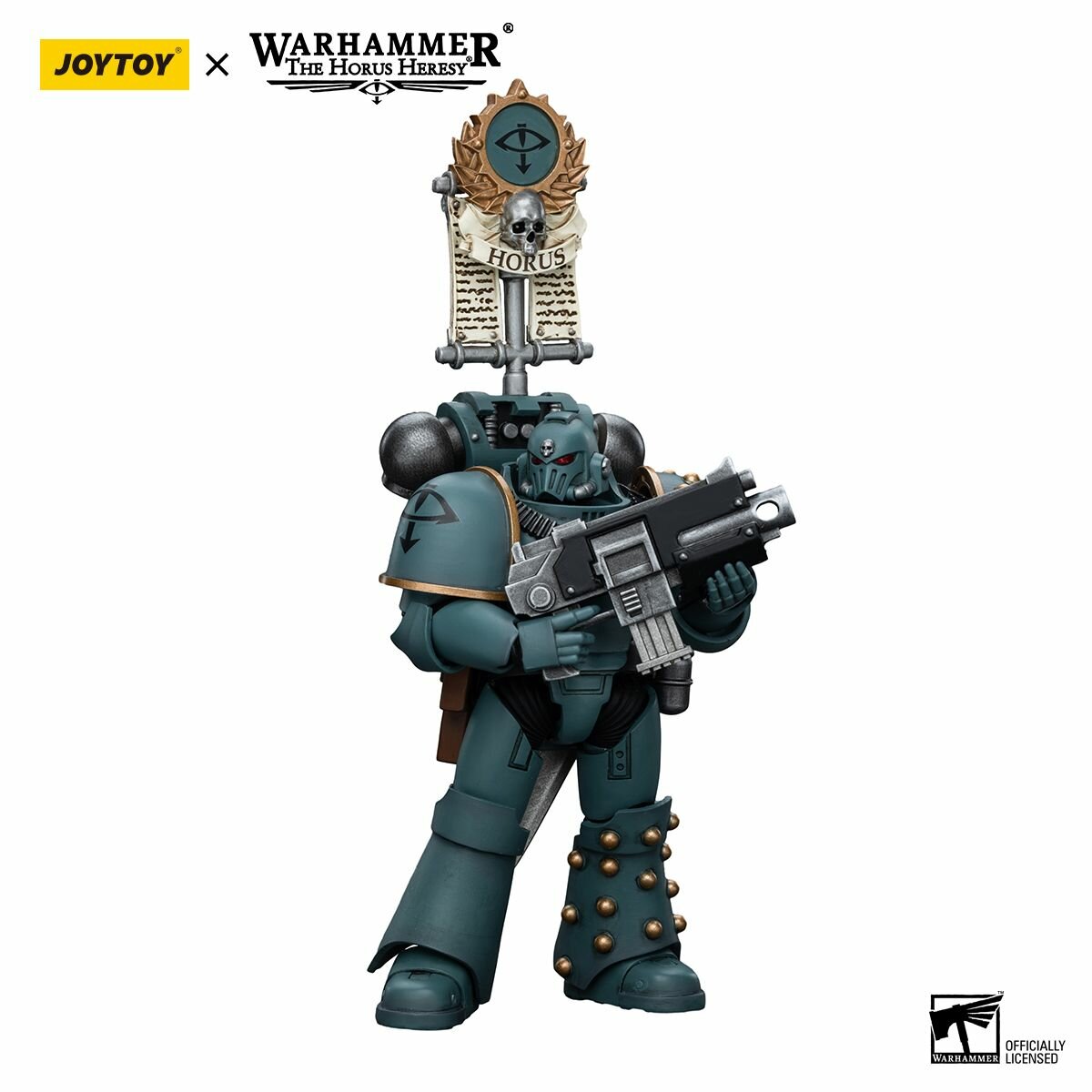 Подвижная фигурка JOYTOY Warhammer The Horus Heresy Sons of Horus MKIV Tactical Squad Legionary with Legion Vexilla коллекция игрушек