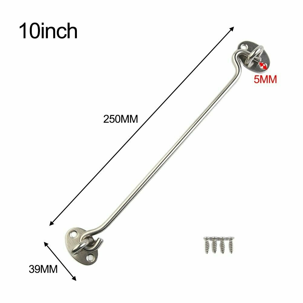 Бесшумный Держатель С Защелкой На Крючок И Проушину Для Кабины, Замок Для Ворот Сарая, Защелка Из Нержавеющей Стали