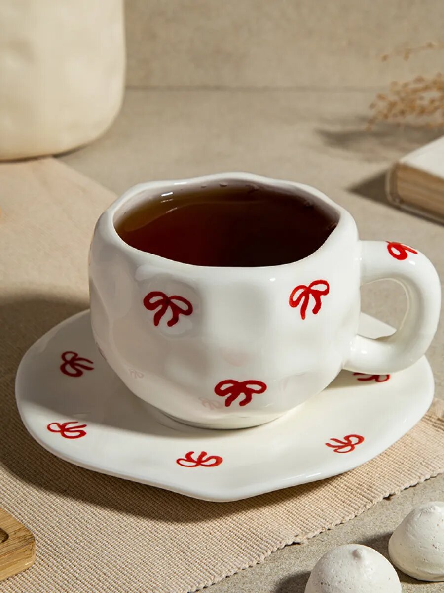 Чайная пара DB HOMME "Бантики", керамика, сервировочная, ручная работа