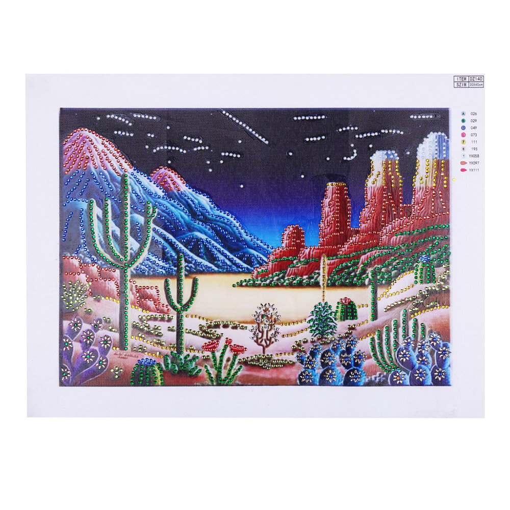 DIY Наборы для рисования алмазами 5D Сверла для рисования алмазами Ручная работа Кристаллическое рисование Ринestones В Мозаичные картины Искусство Ремесло для Декорации Домашней Стены Подарок Размер 30*40см Материал Канва и Резиновый Алмаз Без Рамы В