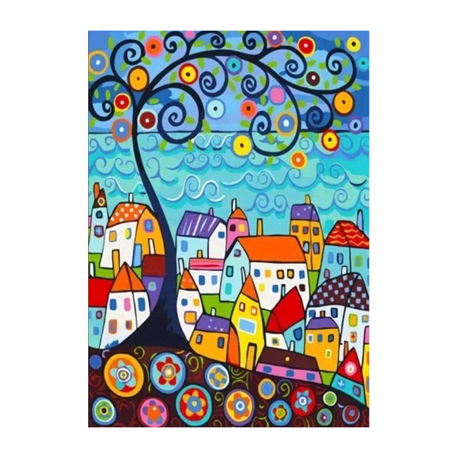 Набор для 5D рисования алмазами DIY Деревья 12*16 дюймов Полный дрилл Акриловые камни Мозаика Ручная работа Декор для стен дома Подарок Без рамки Многоцветный 30*40см Материал Акриловые камни, Полотно, Пластик Форма Прямоугольник