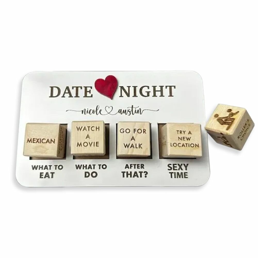 Кубик "Date Night Dice After Dark" для пар, игра "Take Out Dice", деревянные подарки на годовщину