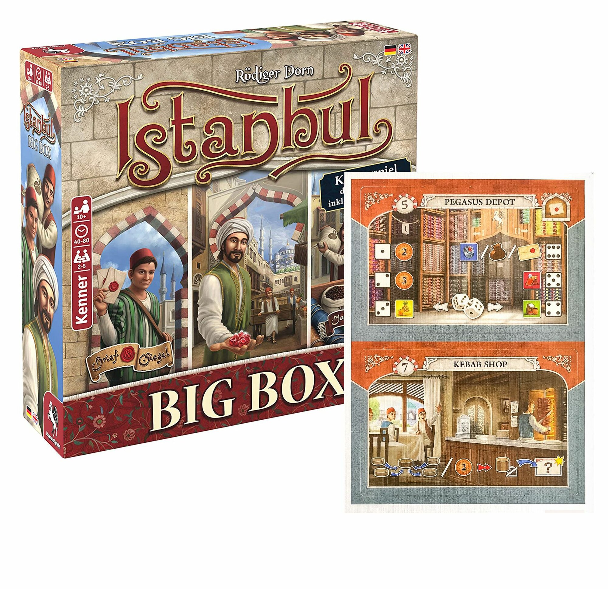 Настольная игра Стамбул - Istanbul Big Box с промо дополнением Pegasus Depot и Kebab Shop