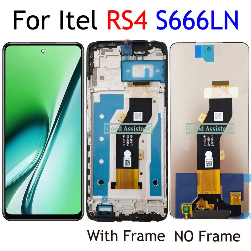 6,56-дюймовый черный ЖК-дисплей для Itel RS4 S666LN, сменная панель дигитайзера сенсорного экрана в сборе/с рамкой Black NO Frame