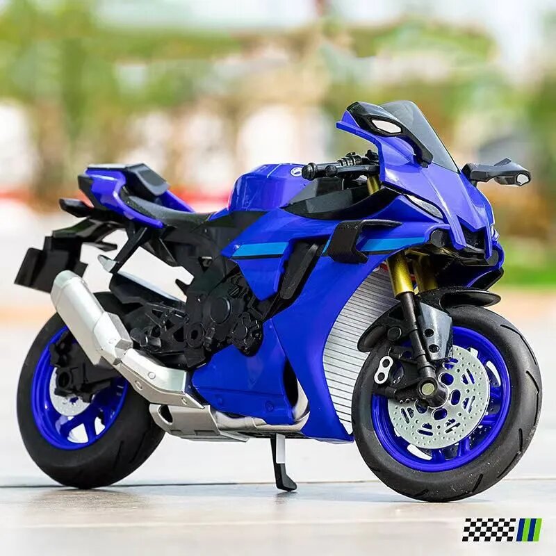 Оллекционные модели Мотоциклы Ямаха YZF-R1 металлическая модель1:10 Yamaha YZF R1M, Свет и звук.