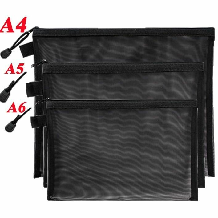 Пенал, Прозрачная нейлоновая сетчатая сумка для документов, A4-A5-A6