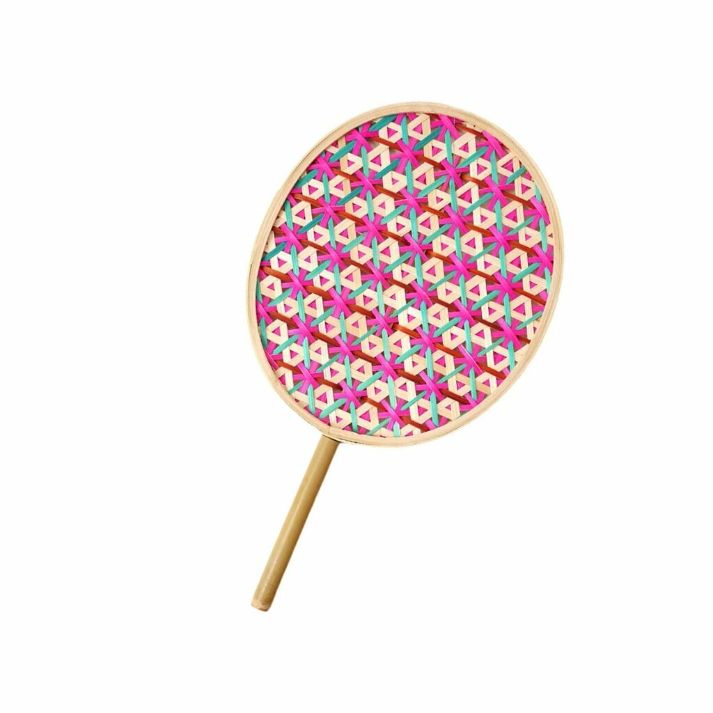 Тканый веер из бамбука в древнем стиле-B