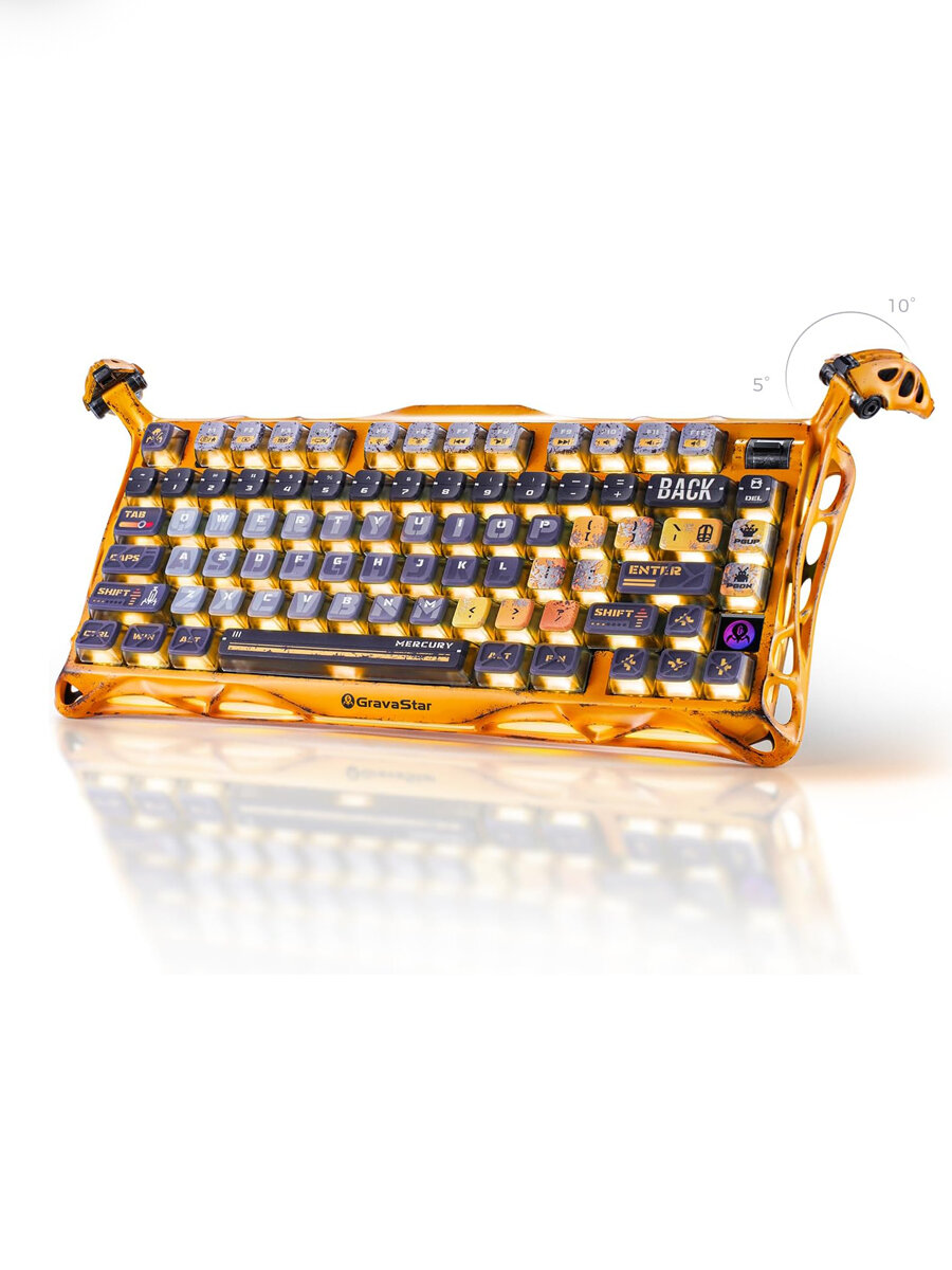 Gravastar Mercury K1 Pro Fighting Yellow Special Edition, оранжевый/серый, игровая клавиатура