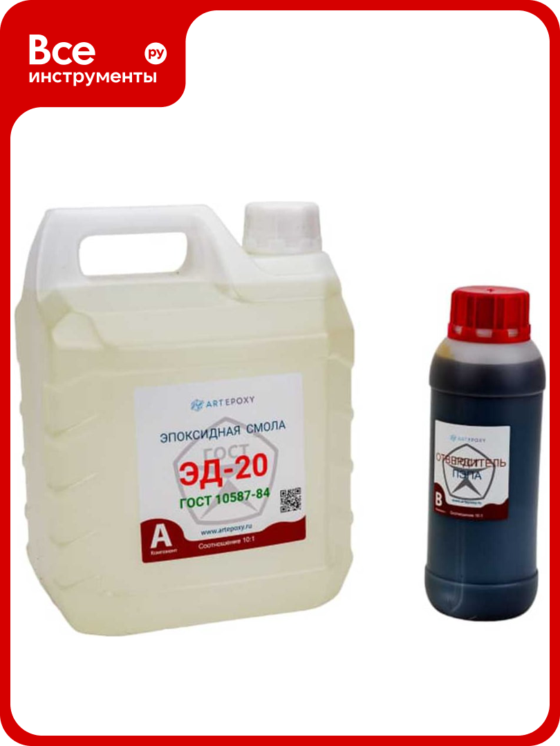 Эпоксидная смола ArtEpoxy эд-20 (3 кг) с отвердителем пэпа (300 гр) 21557