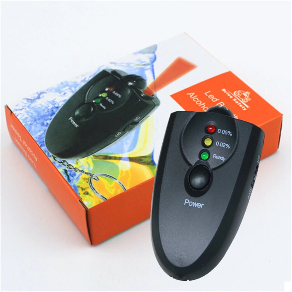 Мини-профессиональный брелок для ключей, анализатор спиртометра, портативный брелок с красным светом, светодиодный фонарик, тестер алкоголя в выдыхаемом воздухе, алкотестер