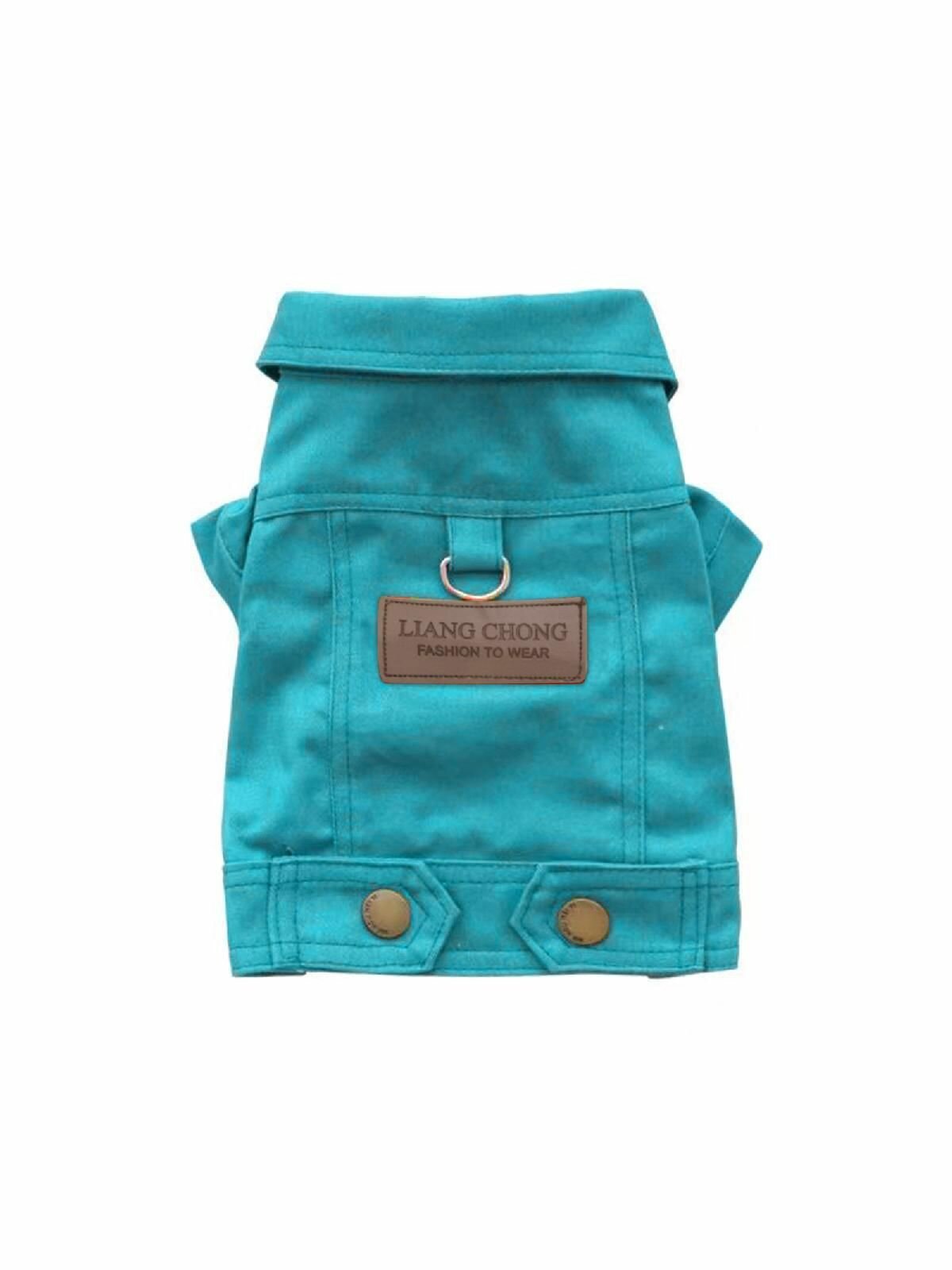 Одежда для животных, Джинсовая куртка для собак-Зеленый-S