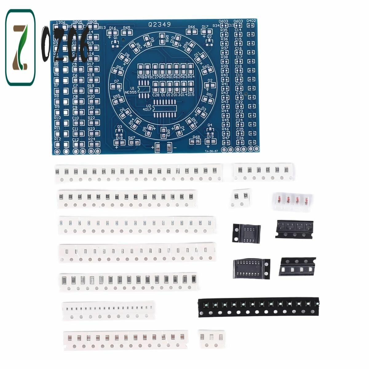 Вращающийся светодиодный SMD NE555 паяльная доска DIY Kit Fanny Skill Training электронная печатная плата модуль костюм