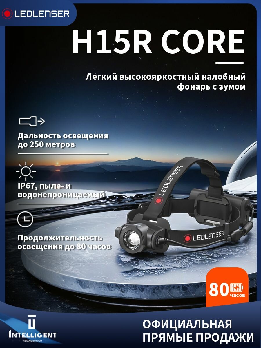 LED Lenser H15R Core Перезаряжаемый налобный фонарь, высокоинтенсивный налобный фонарь
