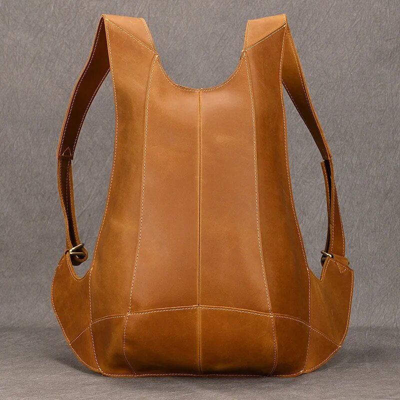 Кожаный рюкзак с защитой от кражи для мужчин и женщин, школьный ранец из кожи Крейзи Light Brown