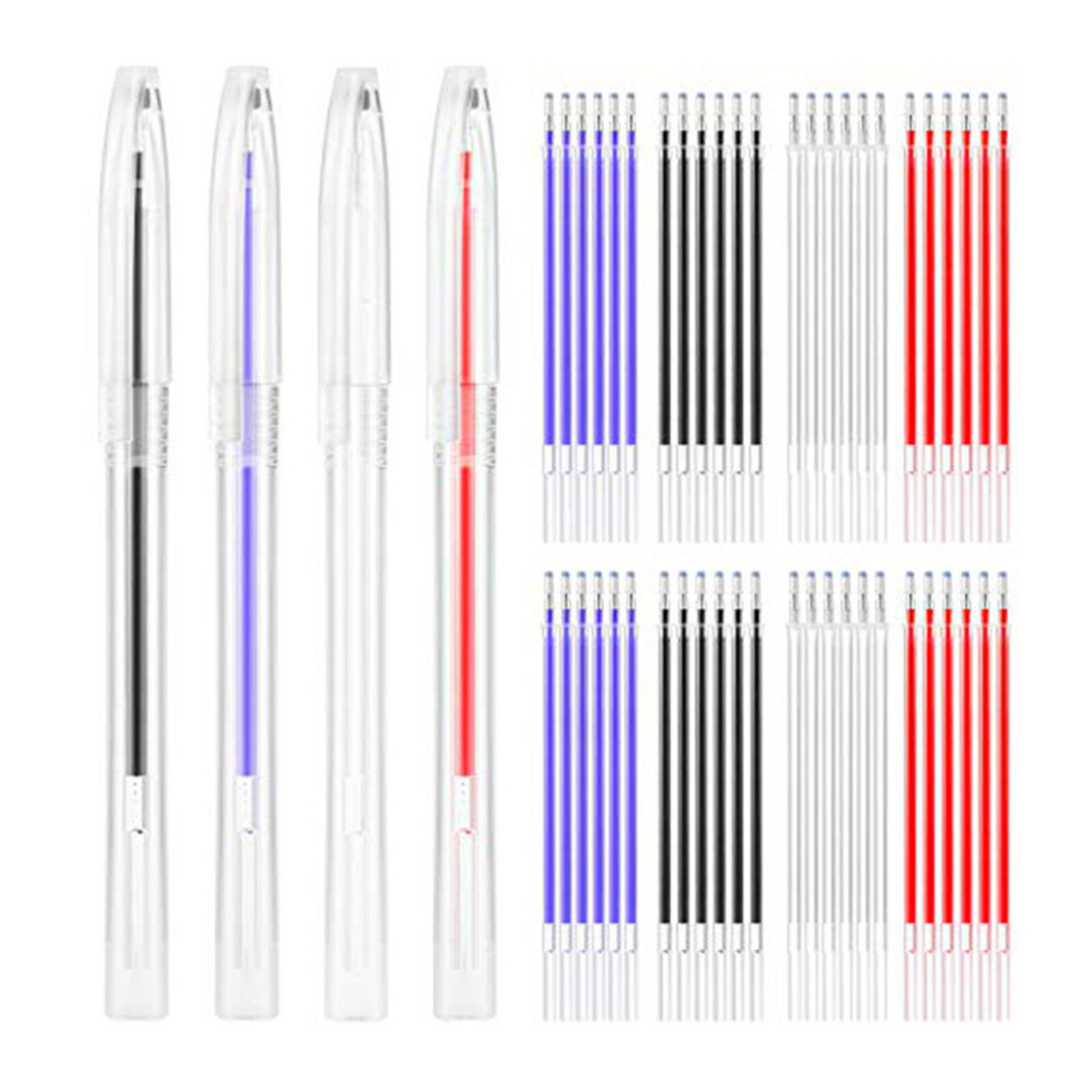 Термостираемые маркеры, 4 маркера для ткани с 48 сменными стержнями, термостираемые маркеры для разметки ткани, пустые термостираемые маркеры для квилтинга, шитья, рукоделия, шитья одежды, тканей, портновские мелки