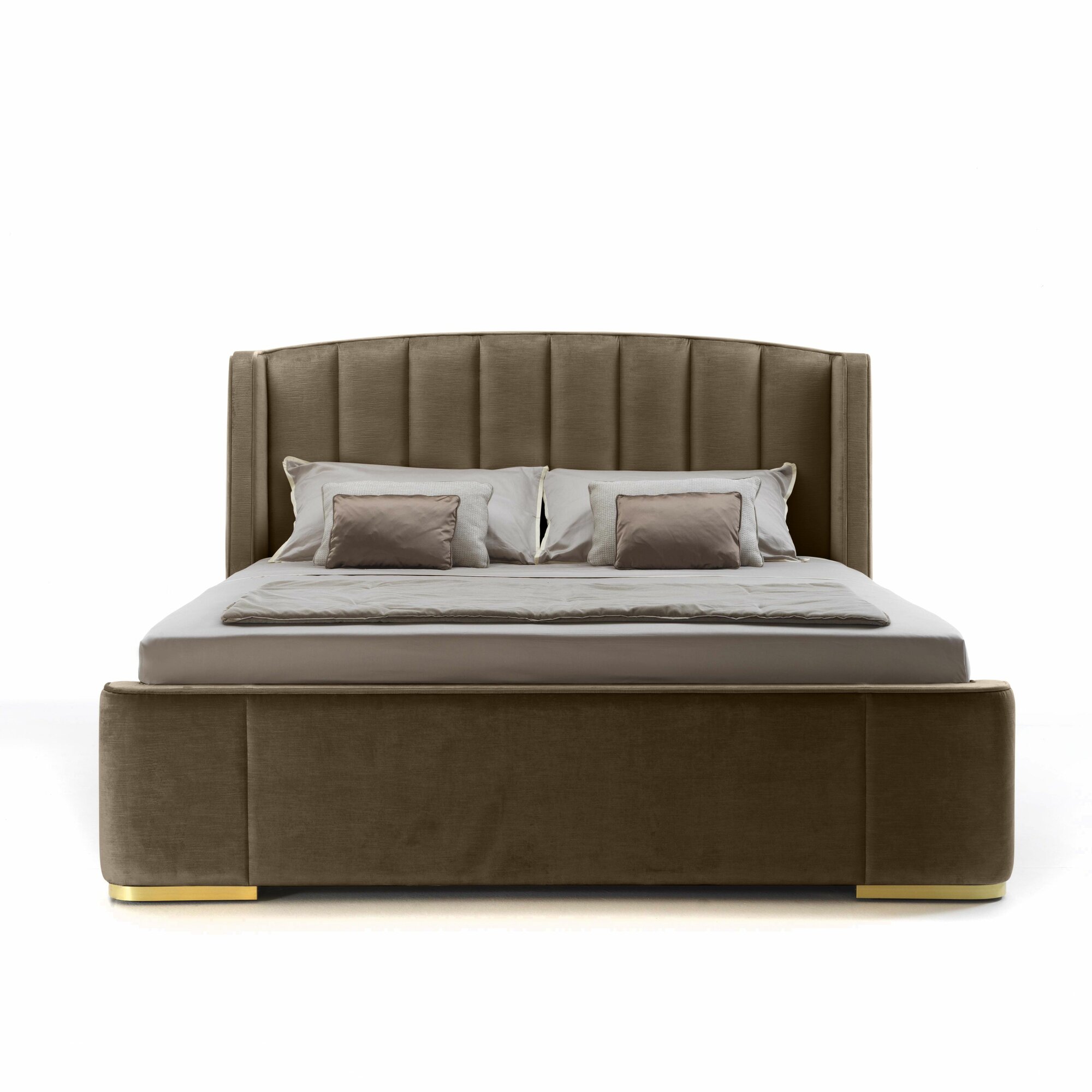 Двуспальная кровать Madison 200х200, с подъемным механизмом и ящиком для белья, песочный