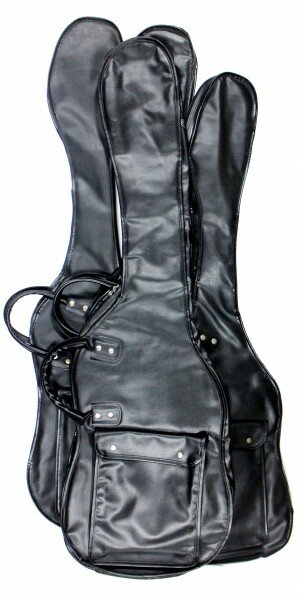 Кожаный чехол для бас-гитары, черный (б/у) Япония (2 категория)