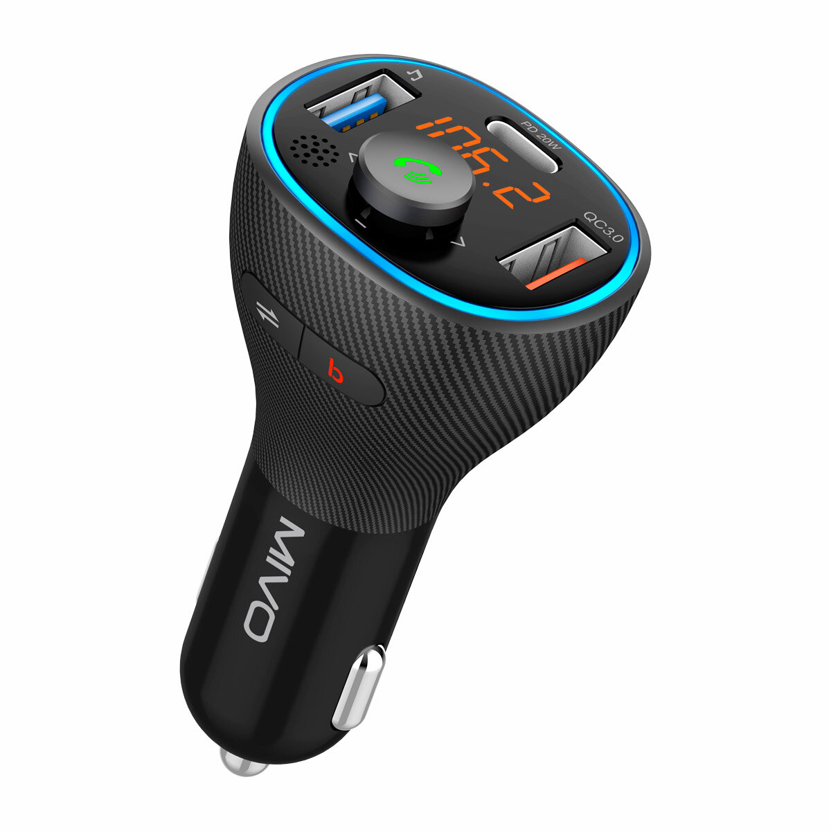 Автомобильный FM трансмиттер, ФМ модулятор, блютуз, bluetooth адаптер в авто Mivo MF-05