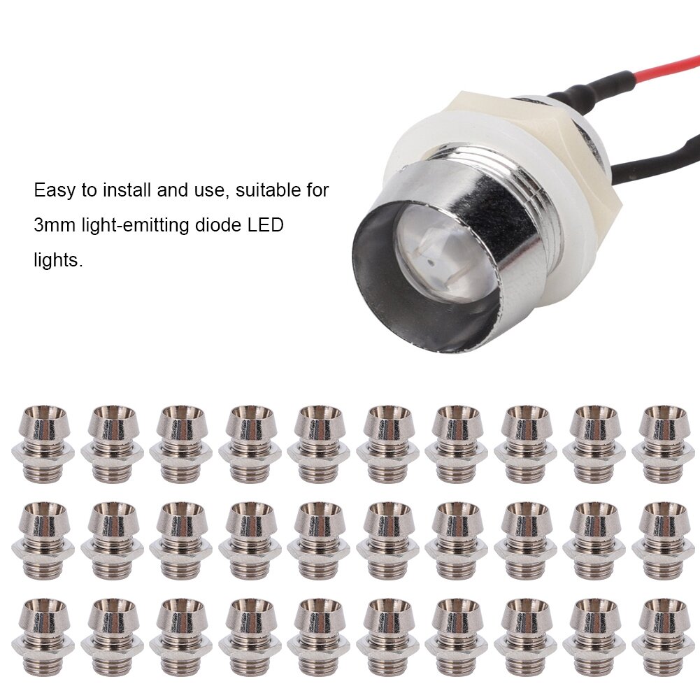 50 шт, металлический медный патрон, держатели для светодиодов, базовый аксессуар для светодиодов 3 мм