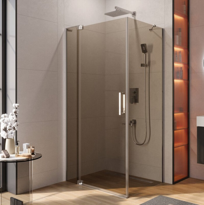 Душевой уголок Cezares Slider AH 1 80-100/110 BR Cr профиль хром, стекло бронза
