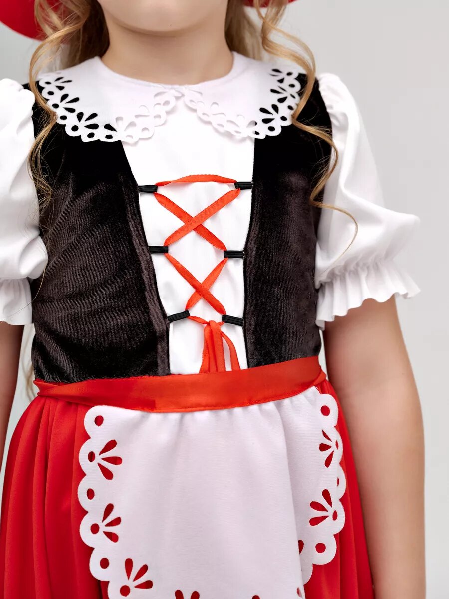 Костюм Красной шапочки детский, красный, S (104-110 см) — фото 1