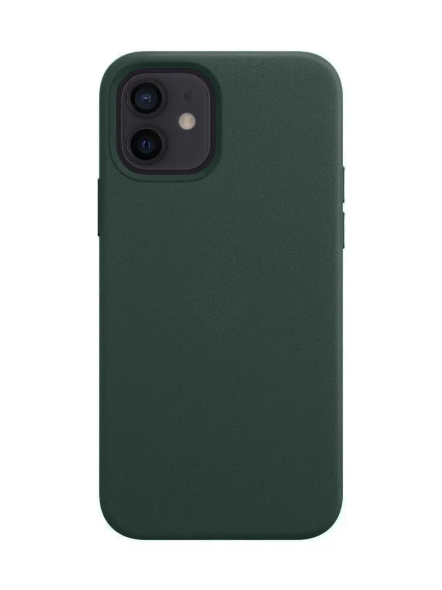 Кожаный чехол Магсейф для iPhone 12 / 12 Pro Sequoia Green / Leather Case Магсейф для Айфон 12 / 12 про - Тёмно-зелёный