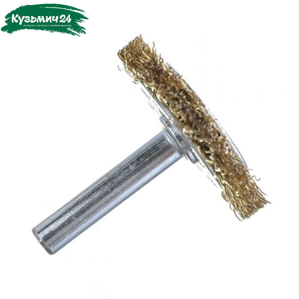 Щетка плоская со шпилькой для дрели Кедр 40 мм 146-0040