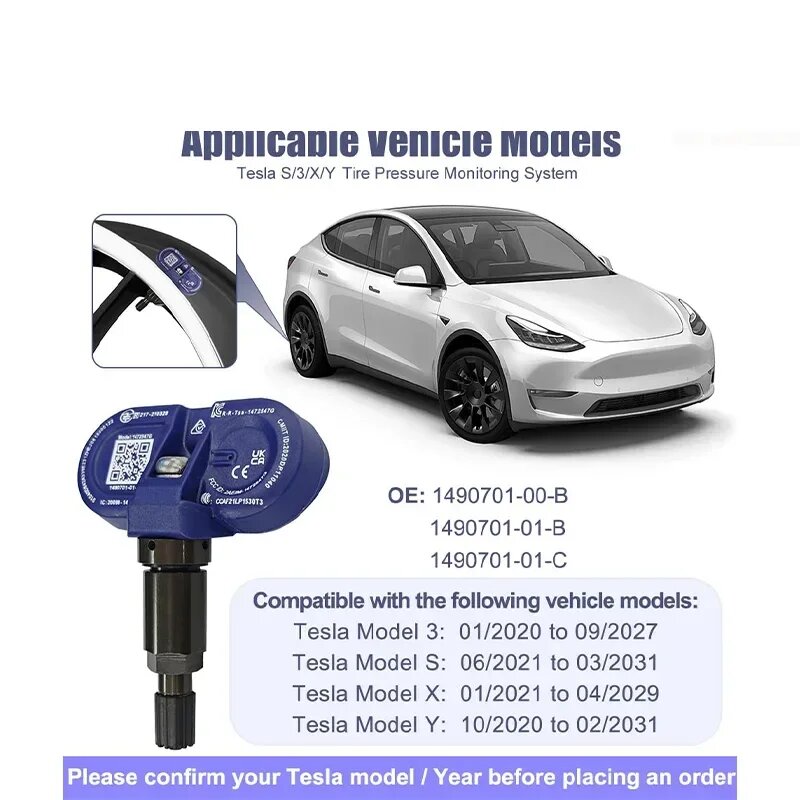 Датчик TPMS Tesla Model 3/Y/S/X 2020-2024, 1490701-01-B/