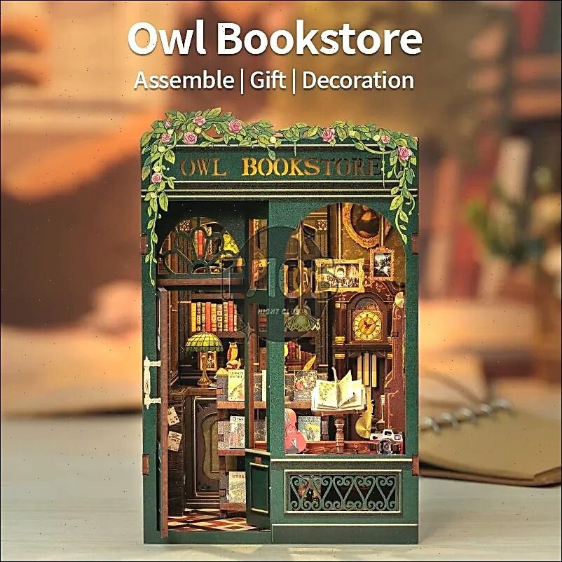 CUTEBEE книжный разделитель/Румбокс Интерьерный конструктор/Сборная Модель из дерева с подсветкой