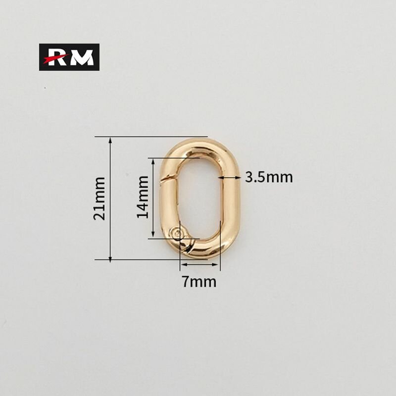 Карабин кольцо для сумок и бижутерии, пружинное овальное золотое 14 мм, 2 шт, цинковый сплав, фурнитура для ремонта и DIY