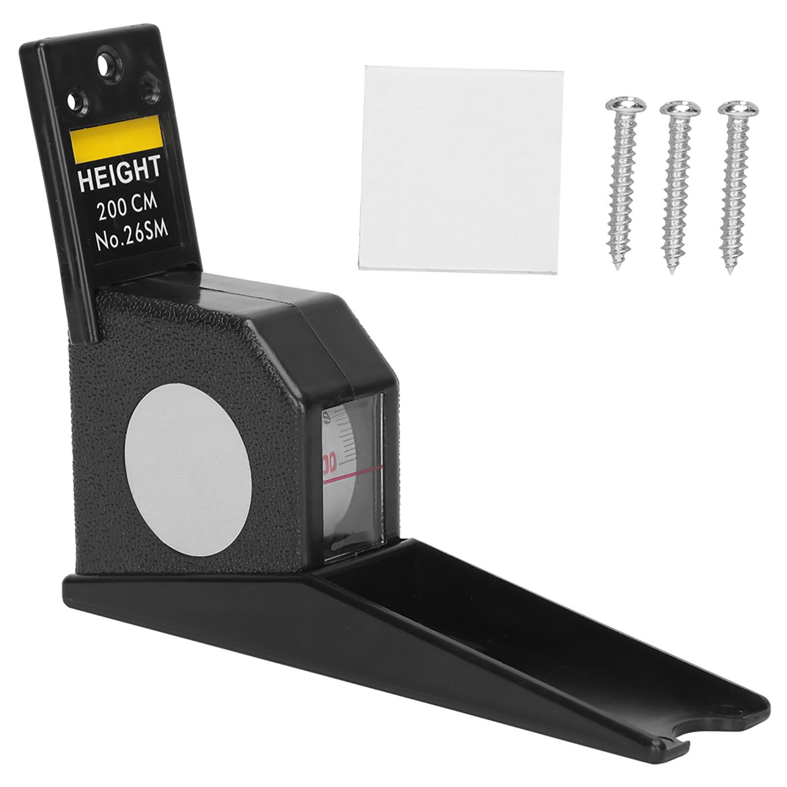 Измеритель роста 2 метра, выдвижная рулетка, металлический измерительный инструмент (черный)