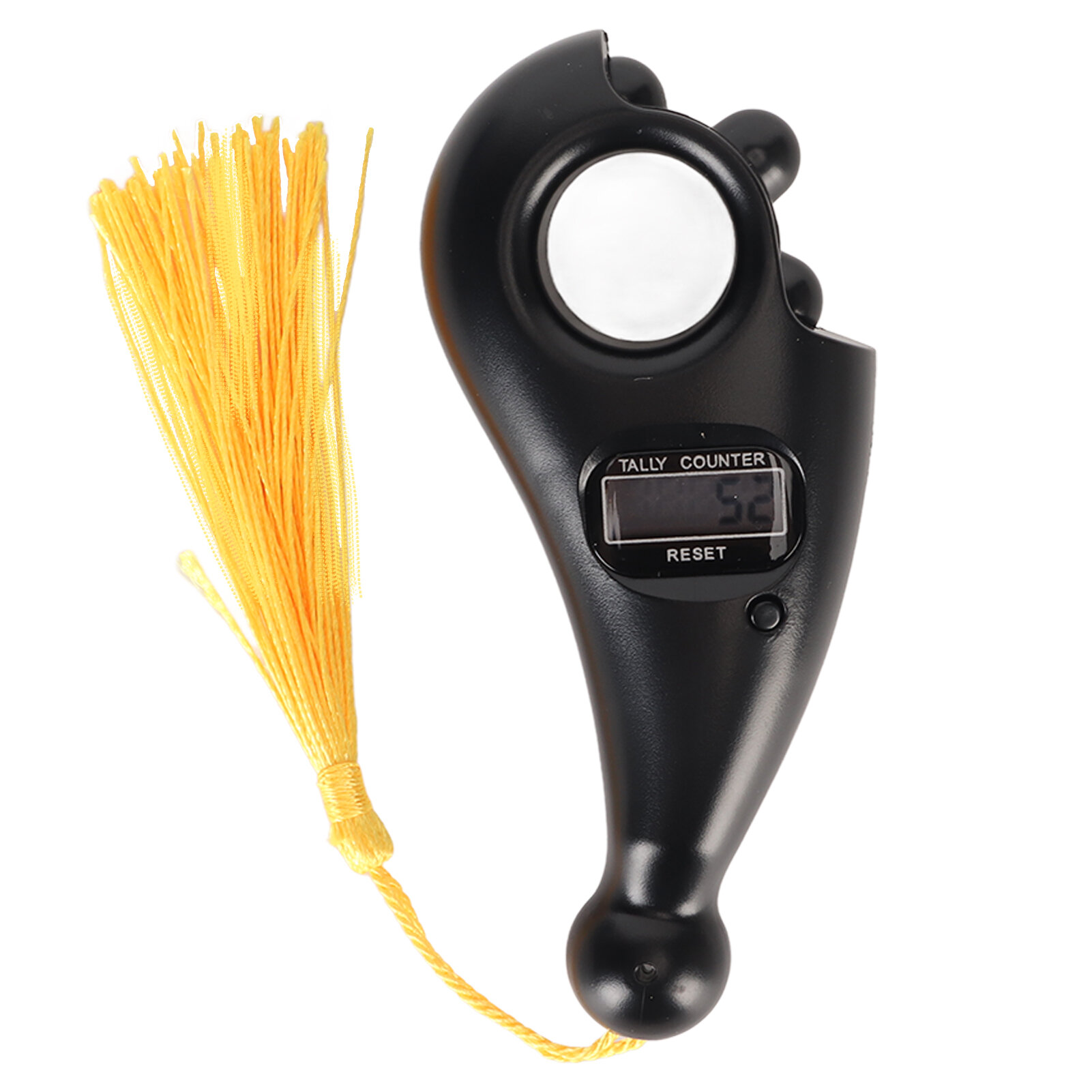 Digital Beads Counter LCD Screen Low Noise Portable Buddha with Tassel for Meditation Relaxation Black