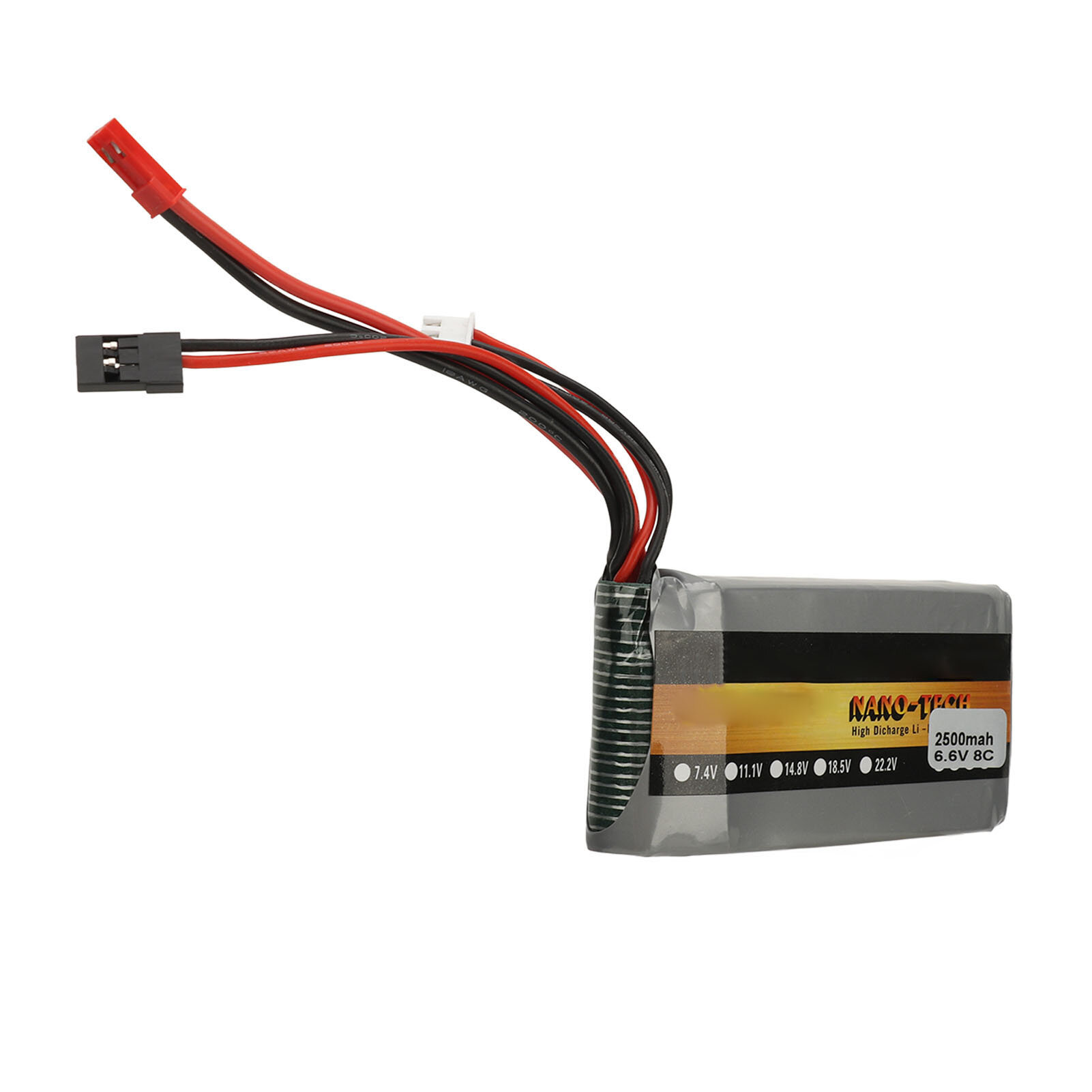 Аккумулятор LiPo 6.6V 2500mAh 8C для моделей, самолётов и радиоуправляемых игрушек, литий-полимерный