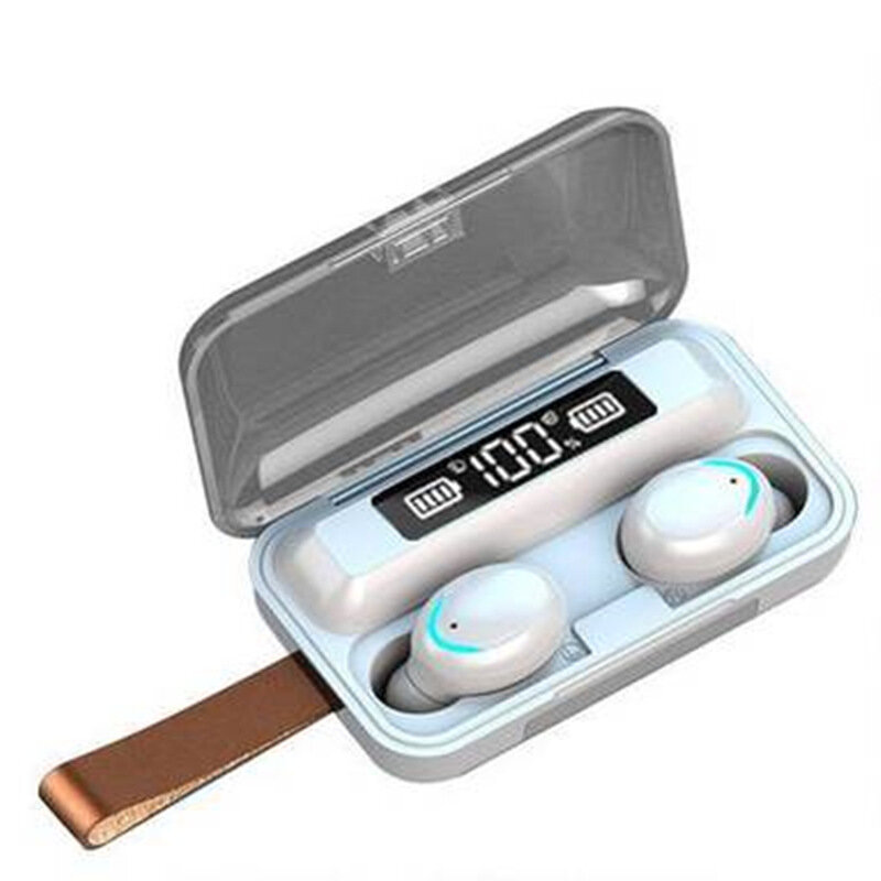 Наушники с индикацией заряда батареи Earphone BT 5.0 беспроводные гарнитуры спортивные наушники с зарядным боксом белый IPX7 пластик диапазон передачи 10м батарея наушников 3.7V 50mAh батарея зарядного бокса 3.7V 2000mAh размер упаковки 141*101*39мм вес