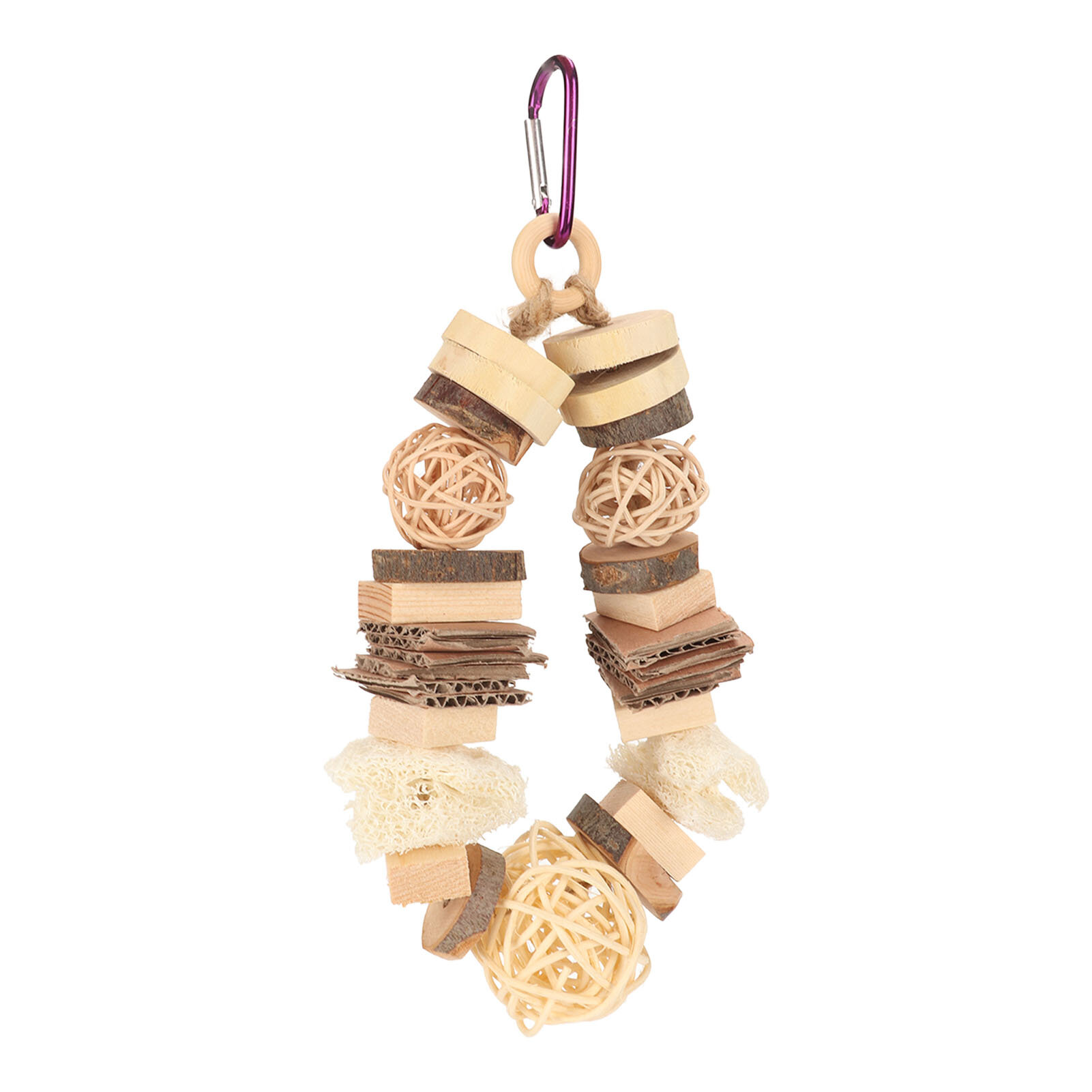 Жевательные игрушки в виде попугая, забавные деревянные шарики из ротанга, люфа, картон, подвесные игрушки для жевания птиц для кореллы, неразлучника, волнистого попугая