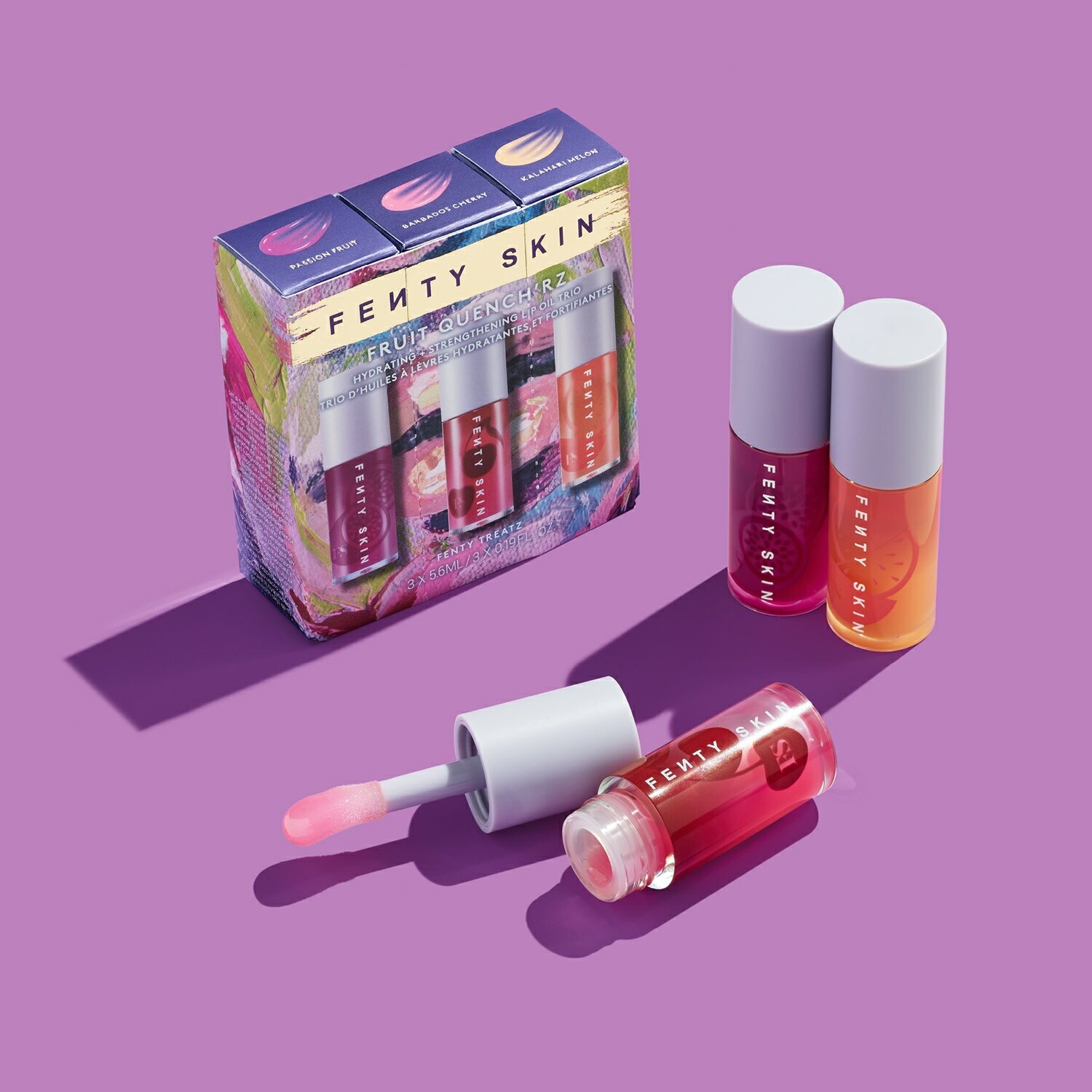 Набор масел для губ Fenty Skin Fruit Quench'rz, увлажняющий, 3 шт.