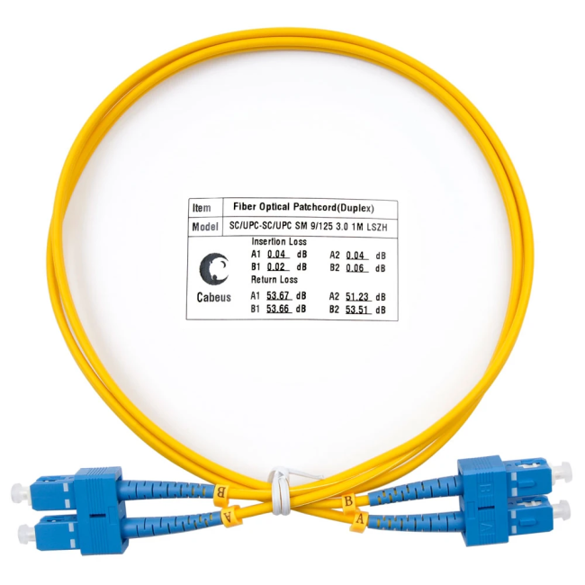Оптический шнур Cabeus duplex sc-sc 9/125 sm 1м lszh FOP(d)-9-SC-SC-1m