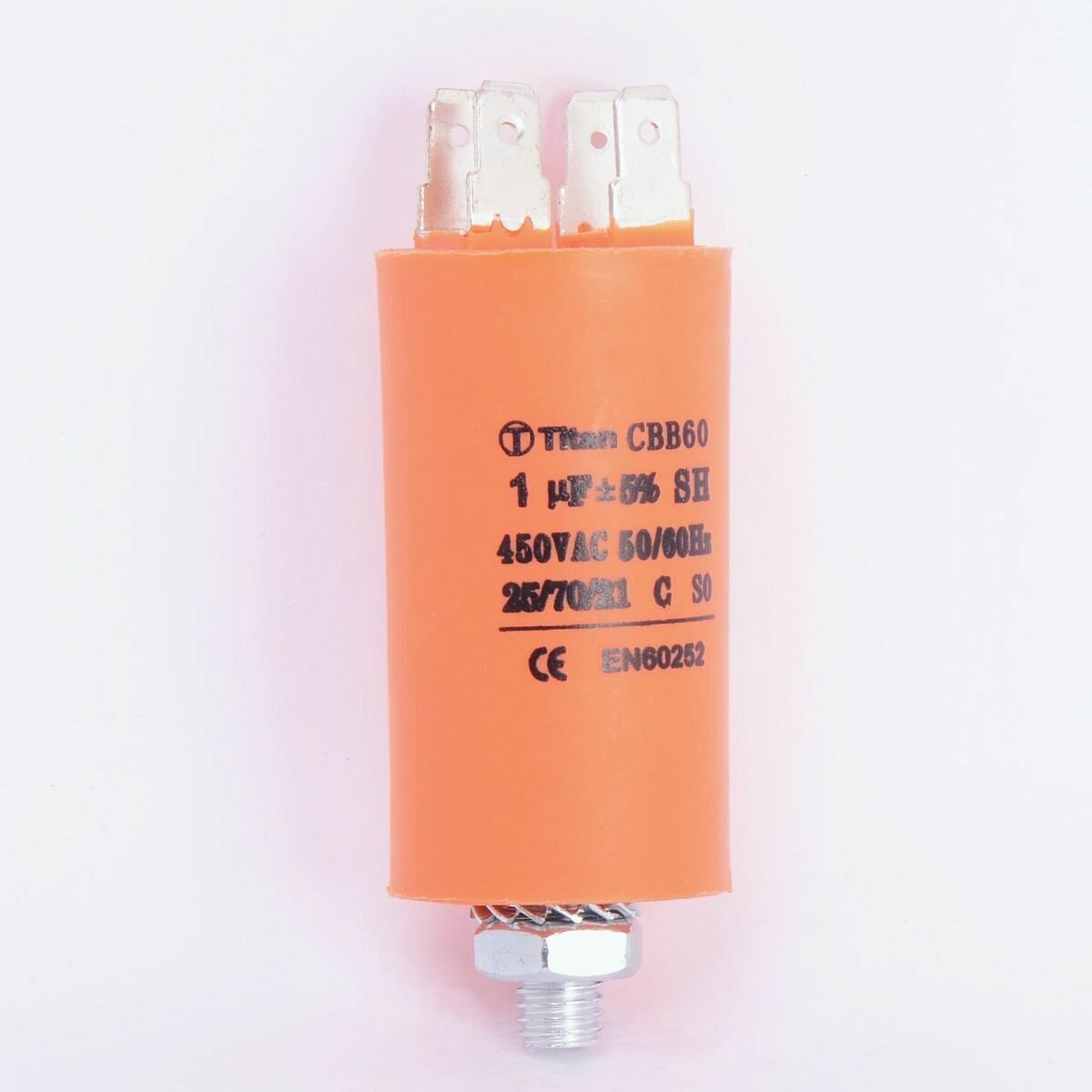 Конденсатор 1 мкф 450VAC CBB60E клеммы+болт (019345)