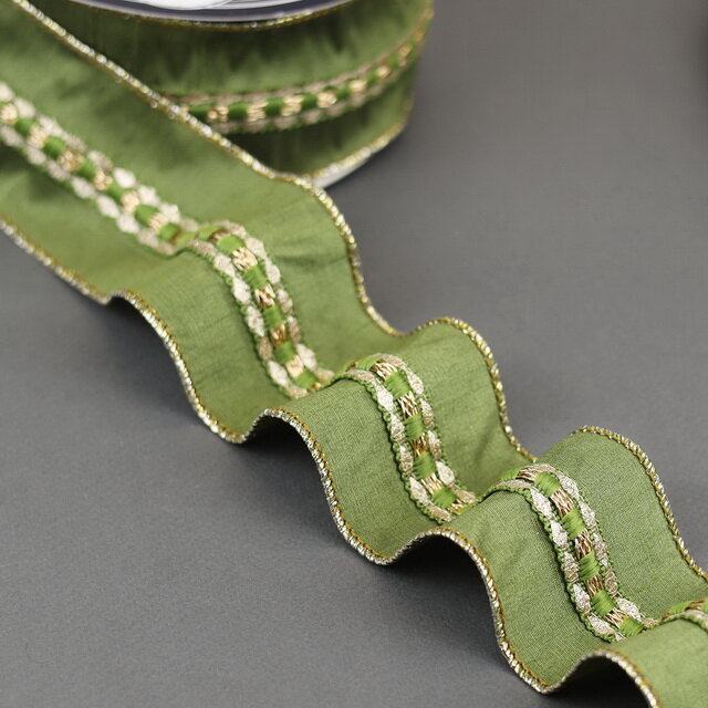 Декоративная лента Bella Olive: Classico 1000*6 см, Kaemingk, 440040-2