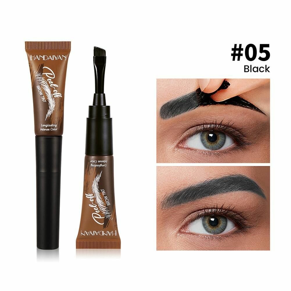 Водостойкая, стойкая краска для бровей HANDAIYAN с отшелушивающимся эффектом, в комплекте с кисточкой.