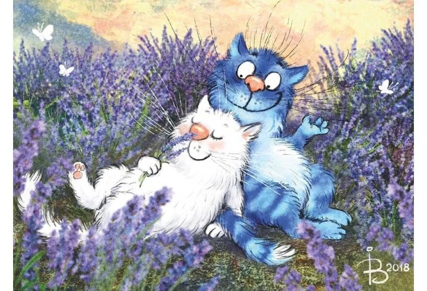 Алмазная мозаика 40х50 см полная выкладка "Синий кот Ирины Зенюк" Цветной / без рамы. Отлично подходит для дома, украшения, подарков, Рождества.