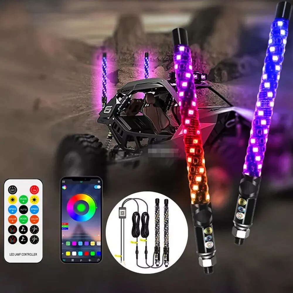 RGB светодиодный внедорожный грузовик rock lights, задний стоп-сигнал, контрольная лампа, стоп-сигнал безопасности, музыка, Bluetooth приложение
