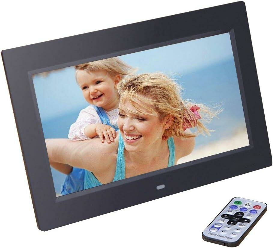 10" HD TFT-LCD 1024*600 Digital Photo Frame Album Clock MP3 MP4 Movie Player с пультом дистанционного управления, черный цвет, UK вилка, 100-240V, поддержка SD/MMC карт до 16G, форматы AVI 3GP MOV MP4 JPEG MP3 WMA, дата и время, вес 429g, размер