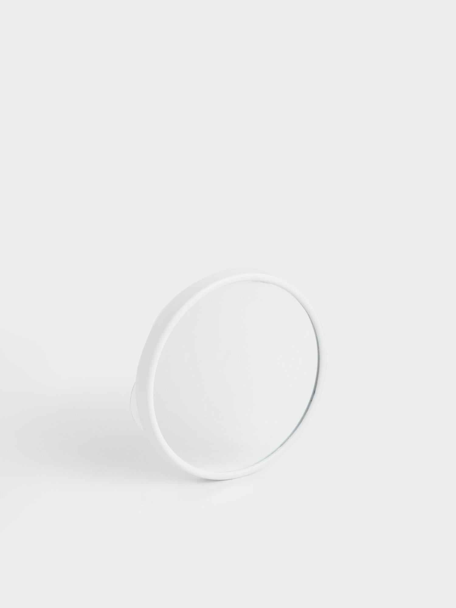 Зеркало подвесное, 13/12 см, увеличительное, на присосках, пластик, круглое, белое, Vesta, Kuchenland