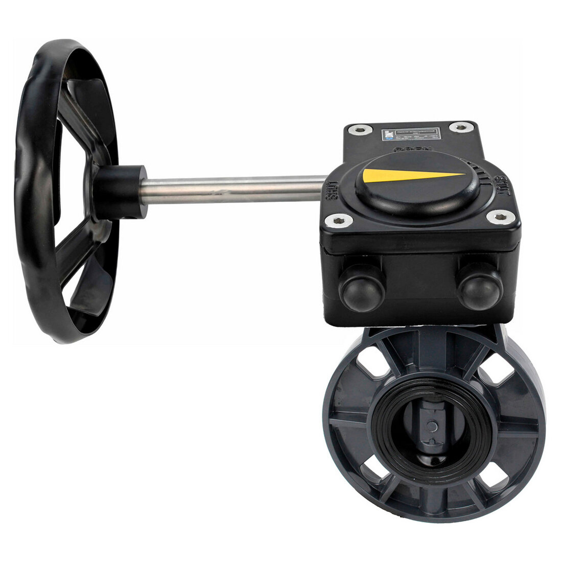 Затвор дисковый поворотный DN. ru QT450-304-NBR-2W-Fb-H Ду80 Ру16 межфланцевый, корпус - чугун QT450, диск - чугун QT450, уплотнение - NBR, с редуктором HAM-1 (опрессовано)