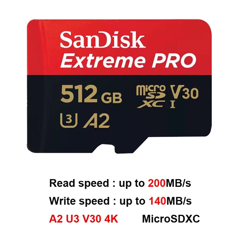 SanDisk Micro SD карта памяти 64 ГБ / 128 ГБ / 256 ГБ / 512 ГБ / 1 ТБ